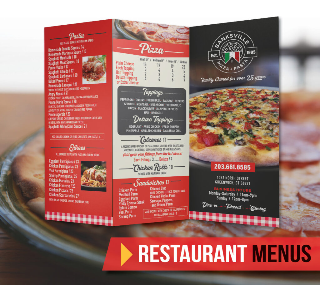 Menu Design & Printing: Restaurants, Cafes and Diners - SP&G Speed ...